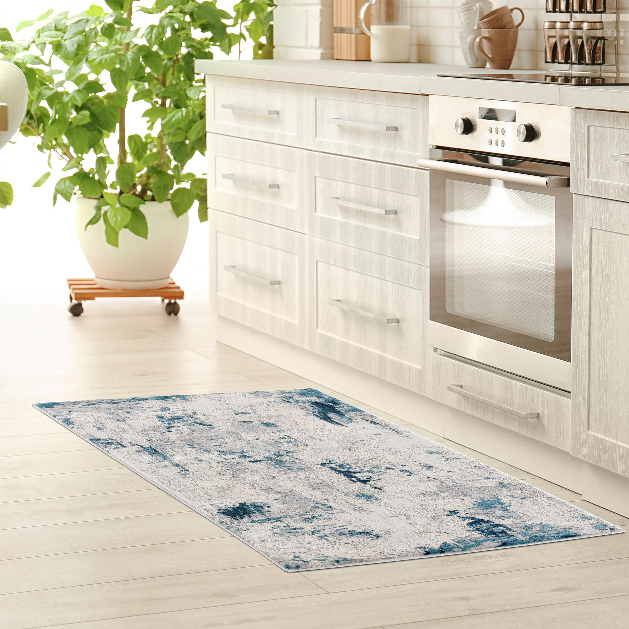 Williston Forge Maximillian Abstract Blue Area Rug & Reviews | Wayfair