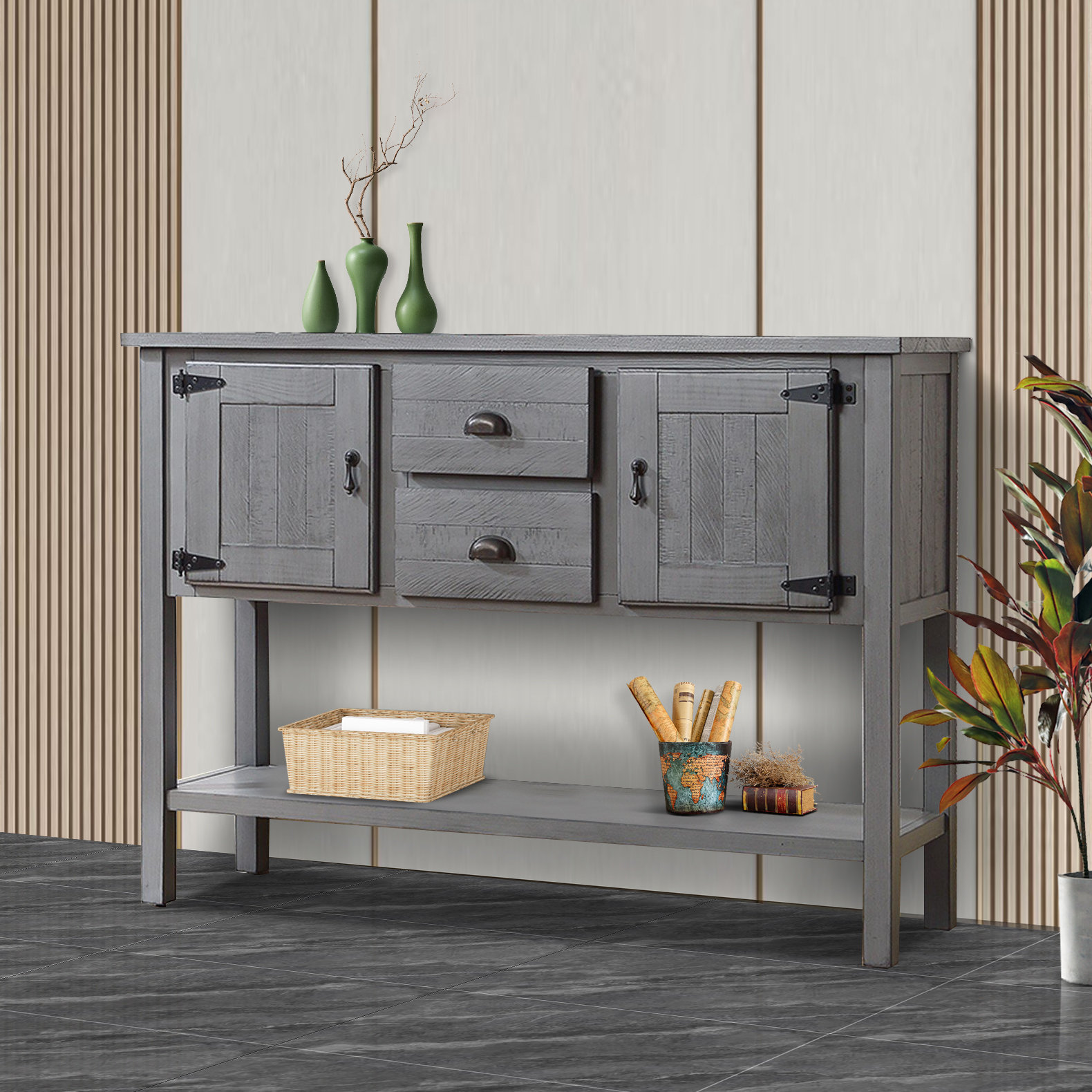 Millwood Pines Alala Classic Industrial Style Wooden Rectangular ...