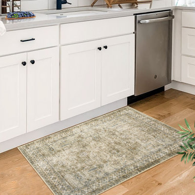 Bungalow Rose Sarto Oriental Machine Woven Polyester Area Rug in Beige ...