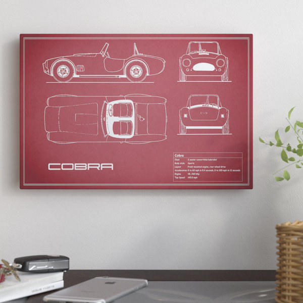 East Urban Home " Shelby Cobra (Maroon) " by Mark Rogan on Paper | Wayfair