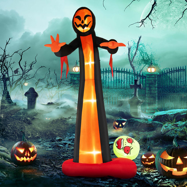 The Holiday Aisle® 12 Ft Inflatable Grim Reaper Ghost Large Halloween ...
