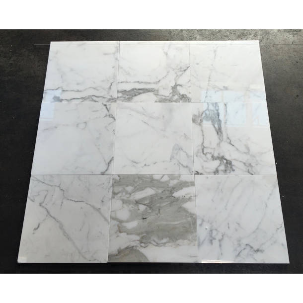 Stone & Tile Shoppe, Inc. Calacatta 18" x 18" Marble Stone Look Wall ...