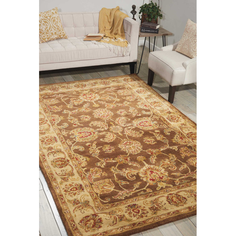 Darya Home Hand Tufted Wool Floral Rug | Wayfair