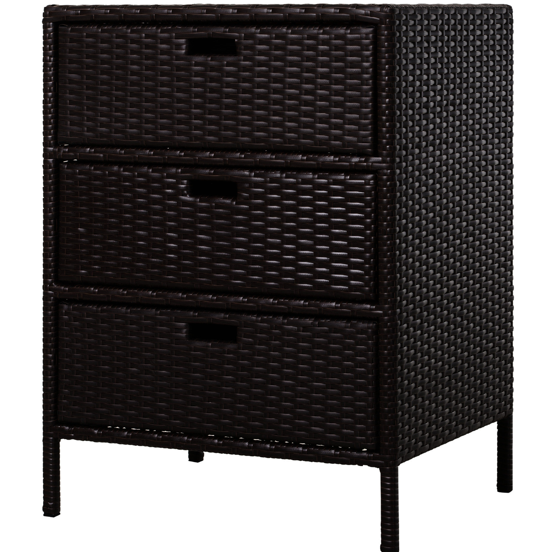 Crafted Palm Brown Outdoor Pool Storage Cabinet - 3 Drawer Pe Weather ...