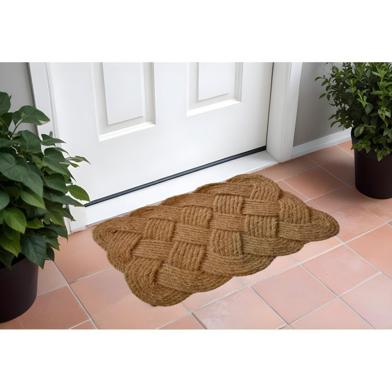 HomeRoots 30" Brown Coir Weave Outdoor Door Mat | Wayfair