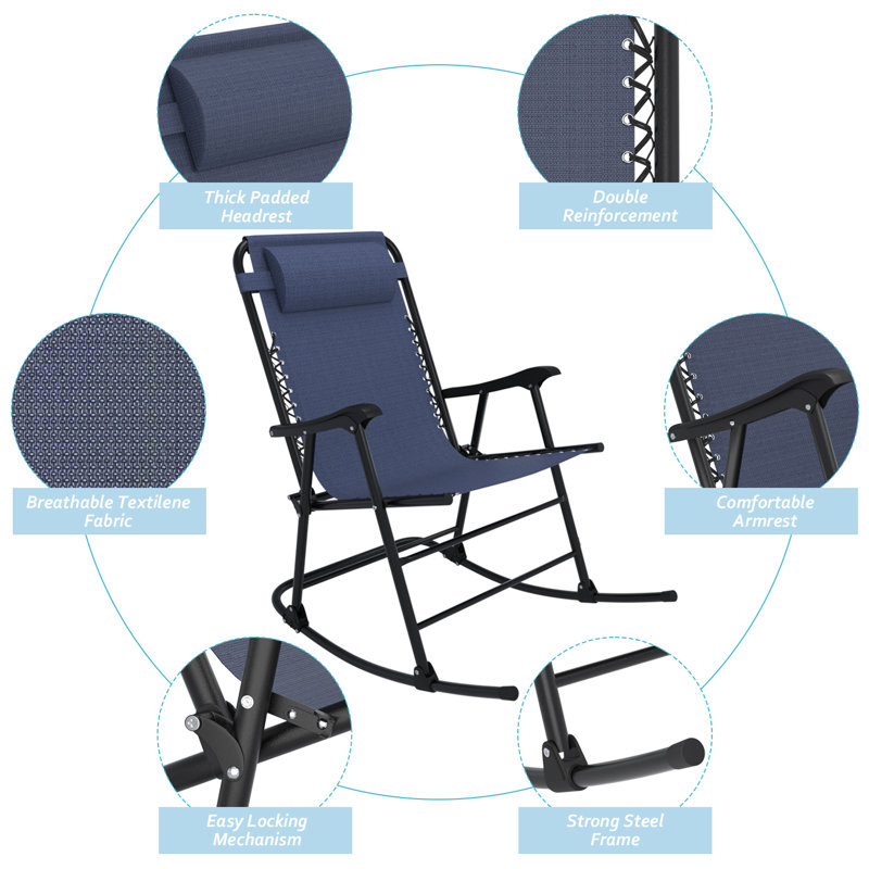 Red Barrel Studio® Kantzer Metal Outdoor Rocking Chair & Reviews | Wayfair