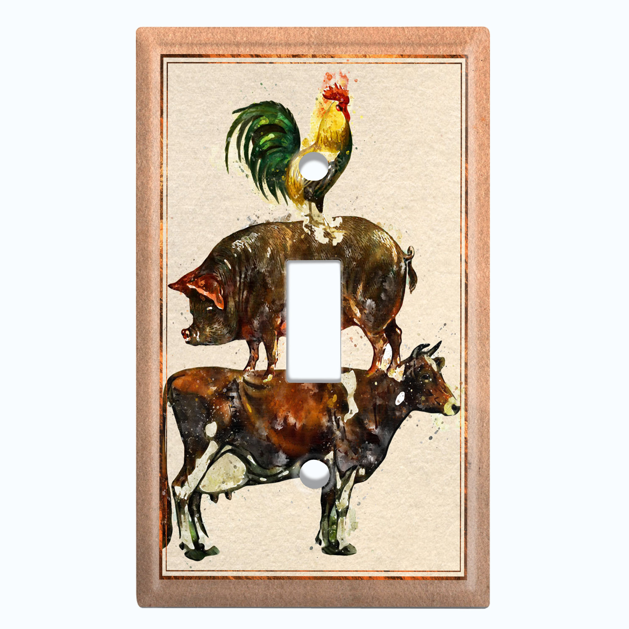 WorldAcc Metal Light Switch Plate Outlet Cover (Animal Farm Country ...