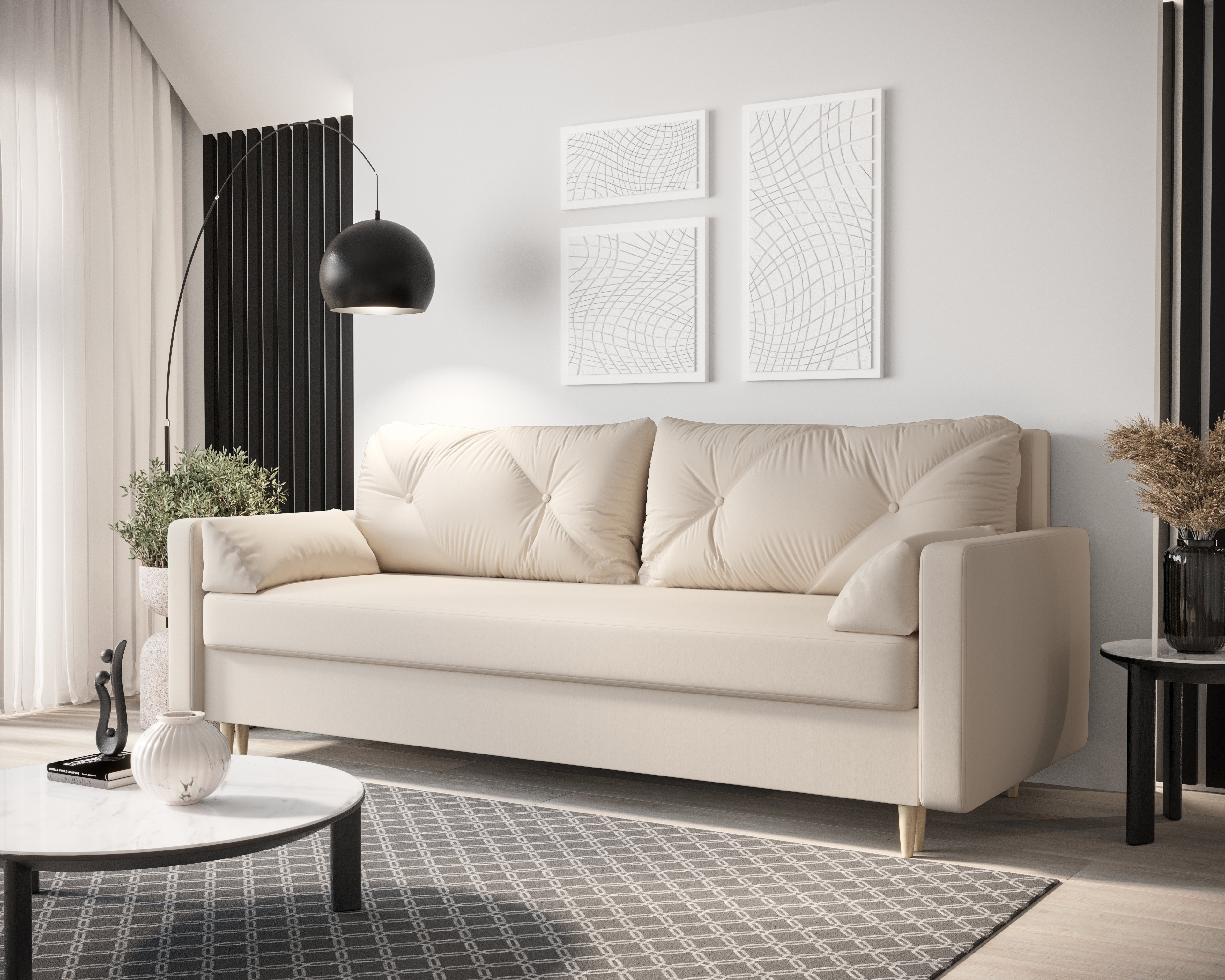 Canora Grey Wayment 220Cm Square Arm Sofa Bed | Wayfair.ie