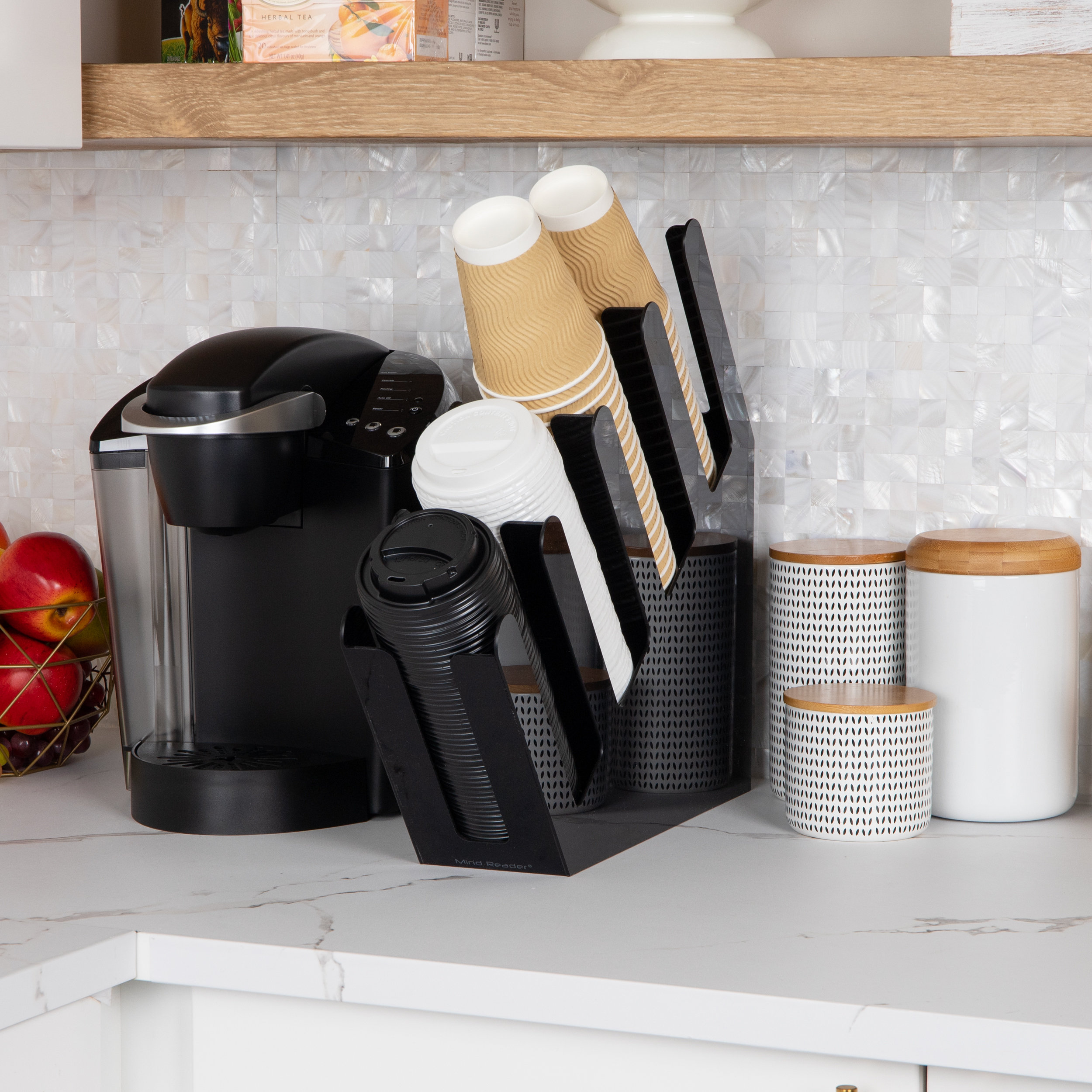 Mind Reader Cup and Lid Dispenser, Countertop Org, Coffee Bar, Beverage ...