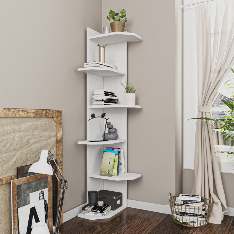 Ebern Designs Corner Bookcase & Reviews | Wayfair