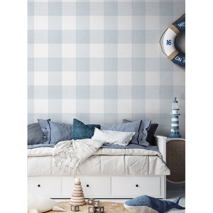 Gracie Oaks Markaylah Peel & Stick Gingham Panel | Wayfair