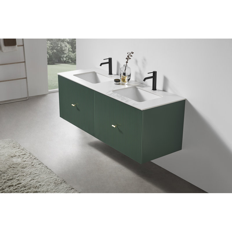 AllModern Jamell 59.06'' Wall Mounted Double Bathroom Vanity with ...
