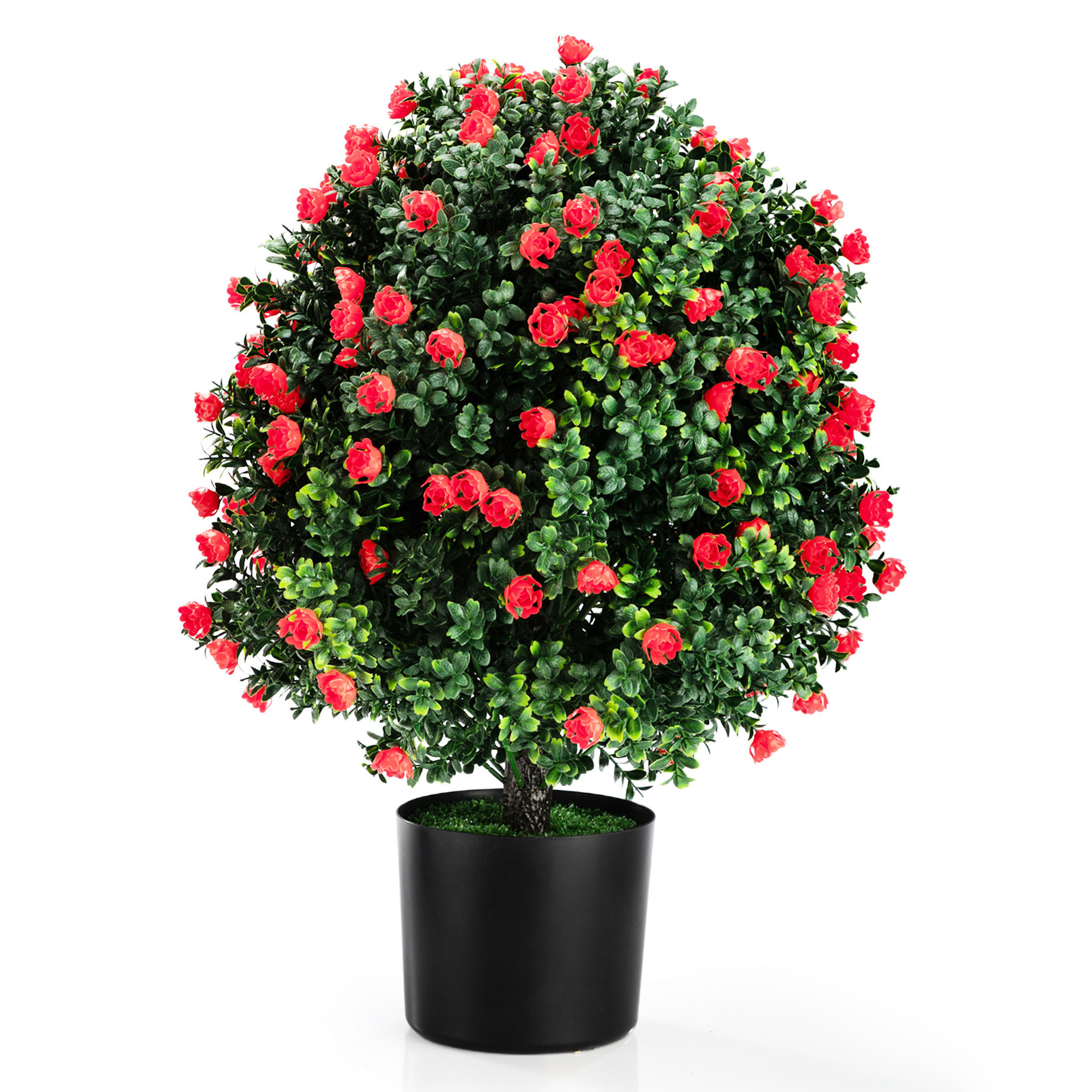 Alcott Hill® 2 21.6" Tall Red Artificial Rose Trees, , Realistic Look ...