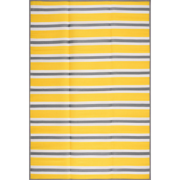 Highland Dunes Performance Yellow/Green Rug | Wayfair