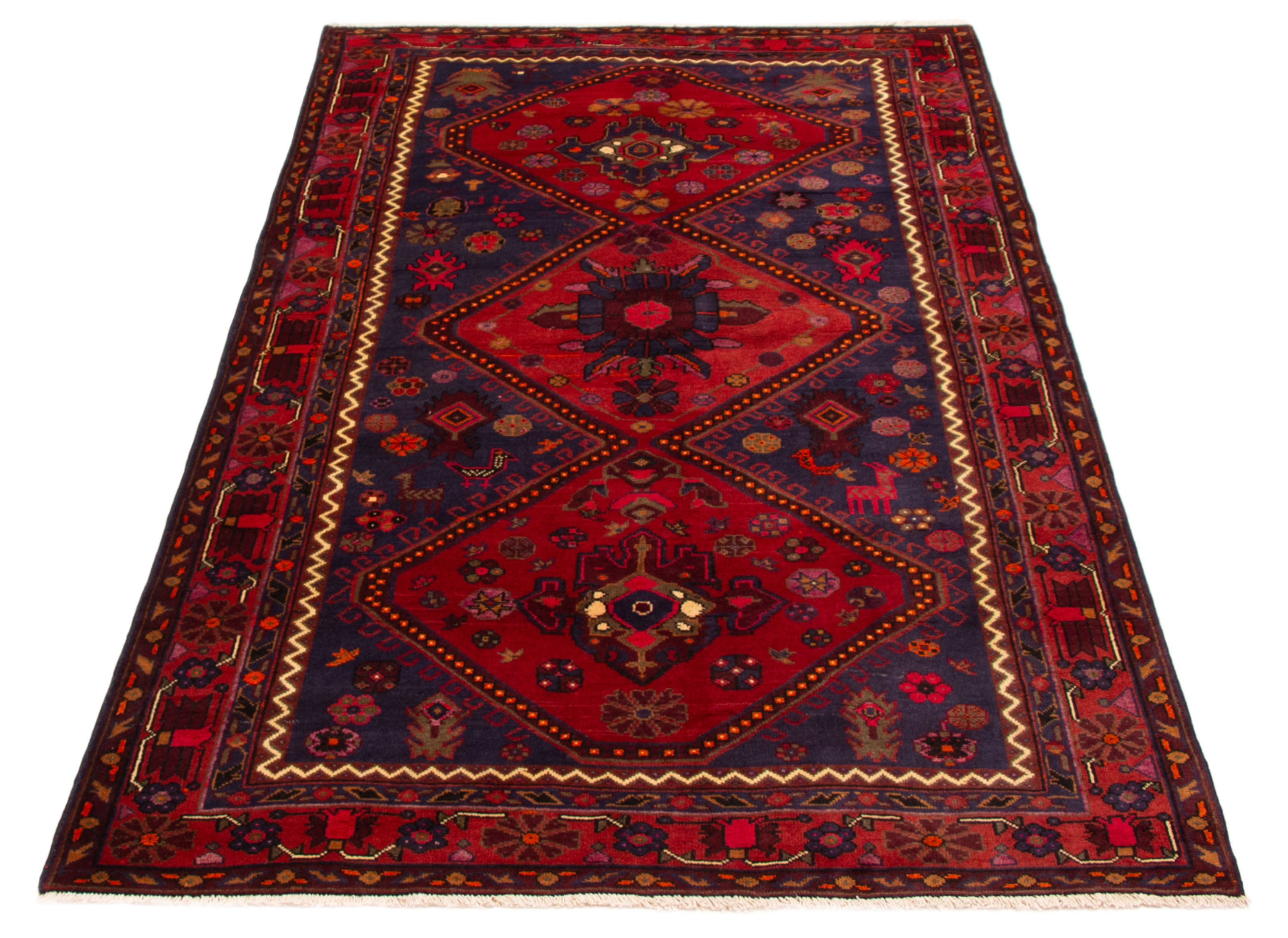 Bloomsbury Market One Of Kind Handmade Anadol Navy, Red Rug 4'11" x 8'6 ...