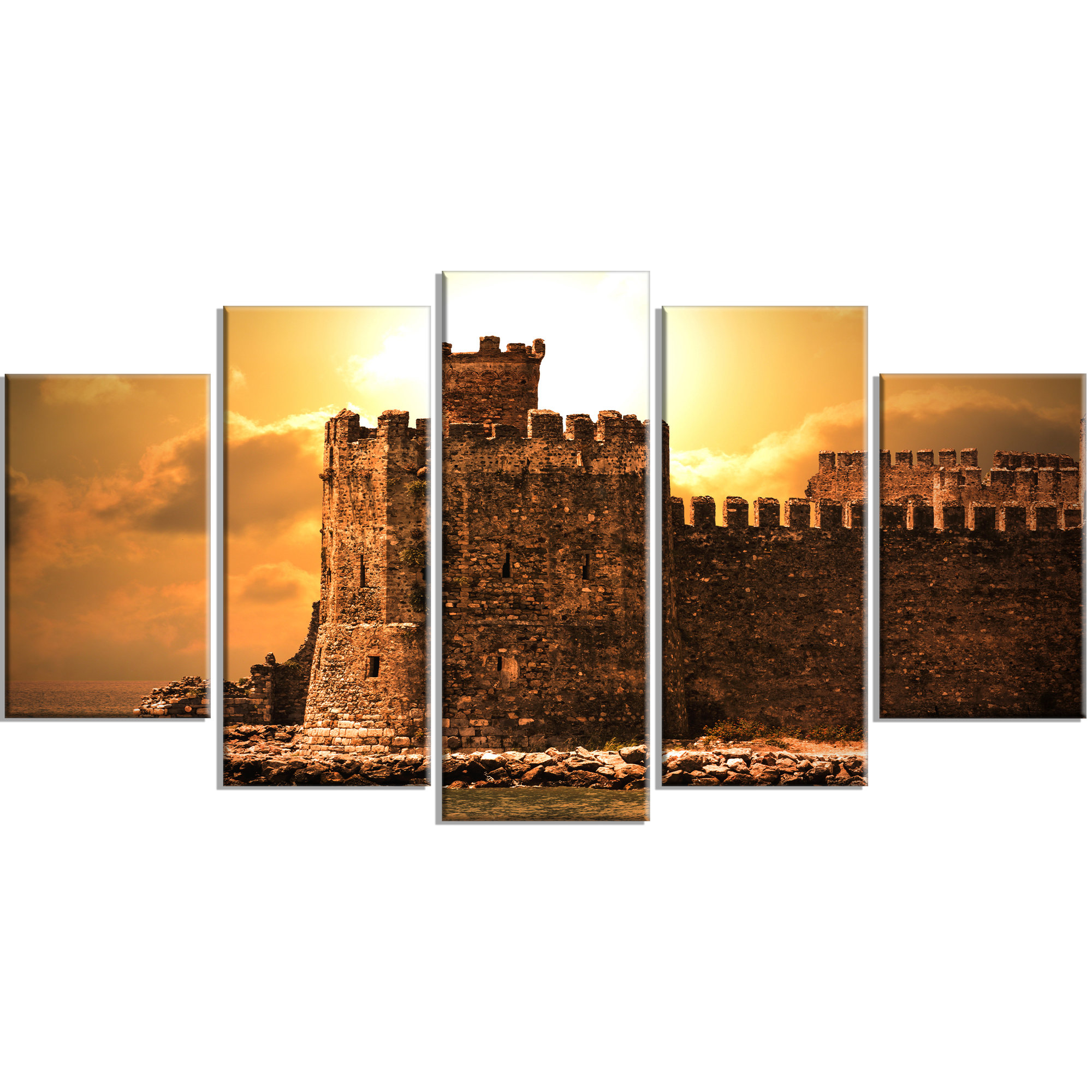 Design Art 'Old Castle at Sunset' Photographic Print Multi-Piece Image ...