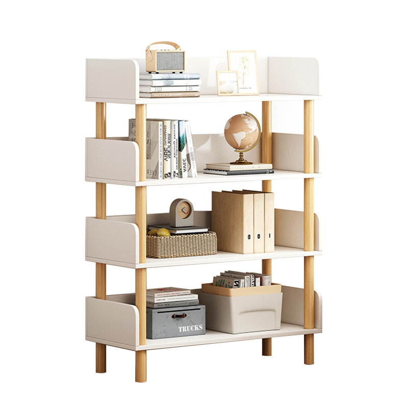 Latitude Run® 4 Tier Wooden Bookcase Freestanding Book Storage Stand ...