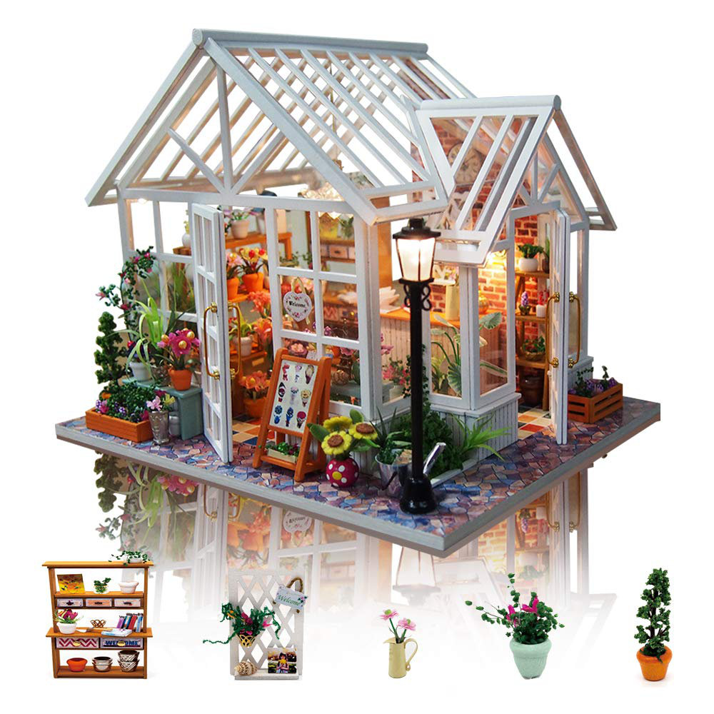 Wizardi Miniature Wizardi Roombox Kit - Florist Garden Dollhouse Kit ...