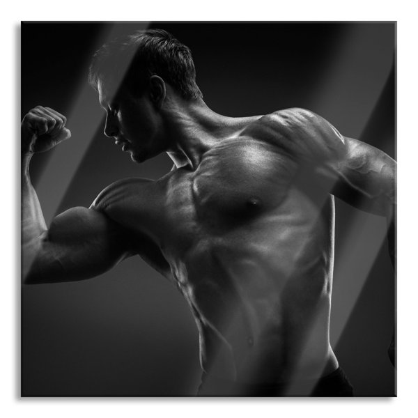 Brayden Studio Posing Bodybuilder - No Frame Print on Glass | Wayfair.co.uk