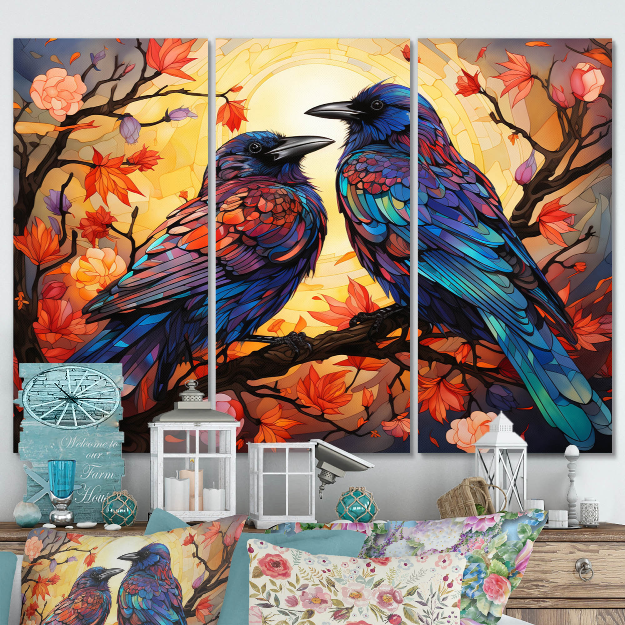 Winston Porter Crow Chromatic Monarchs - Animals Wall Decor Set ...