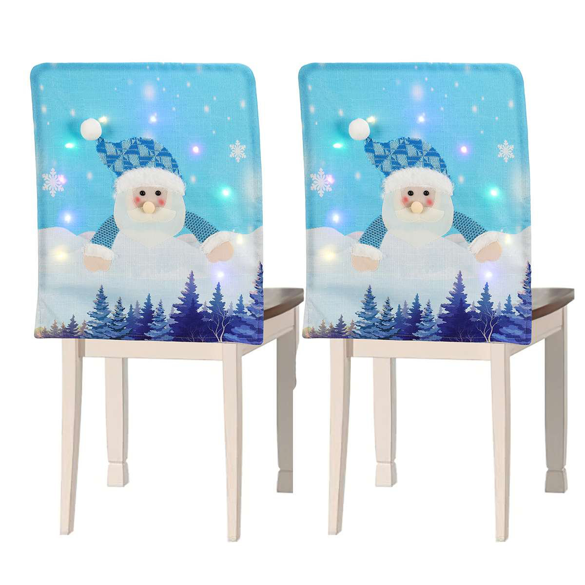 The Holiday Aisle® 2Pcs Christmas Chair Back Covers with LED Lights ...