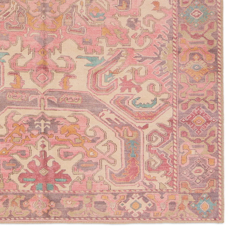Birch Lane™ Framboise Power Loomed Performance Pink/Purple Rug | Wayfair
