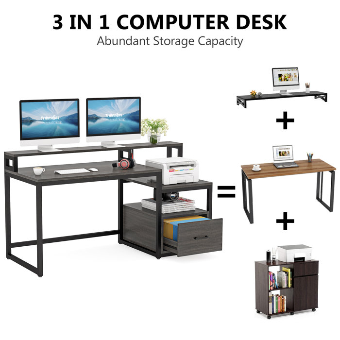17 Stories Gisborne Metal Base Computer Desk & Reviews | Wayfair