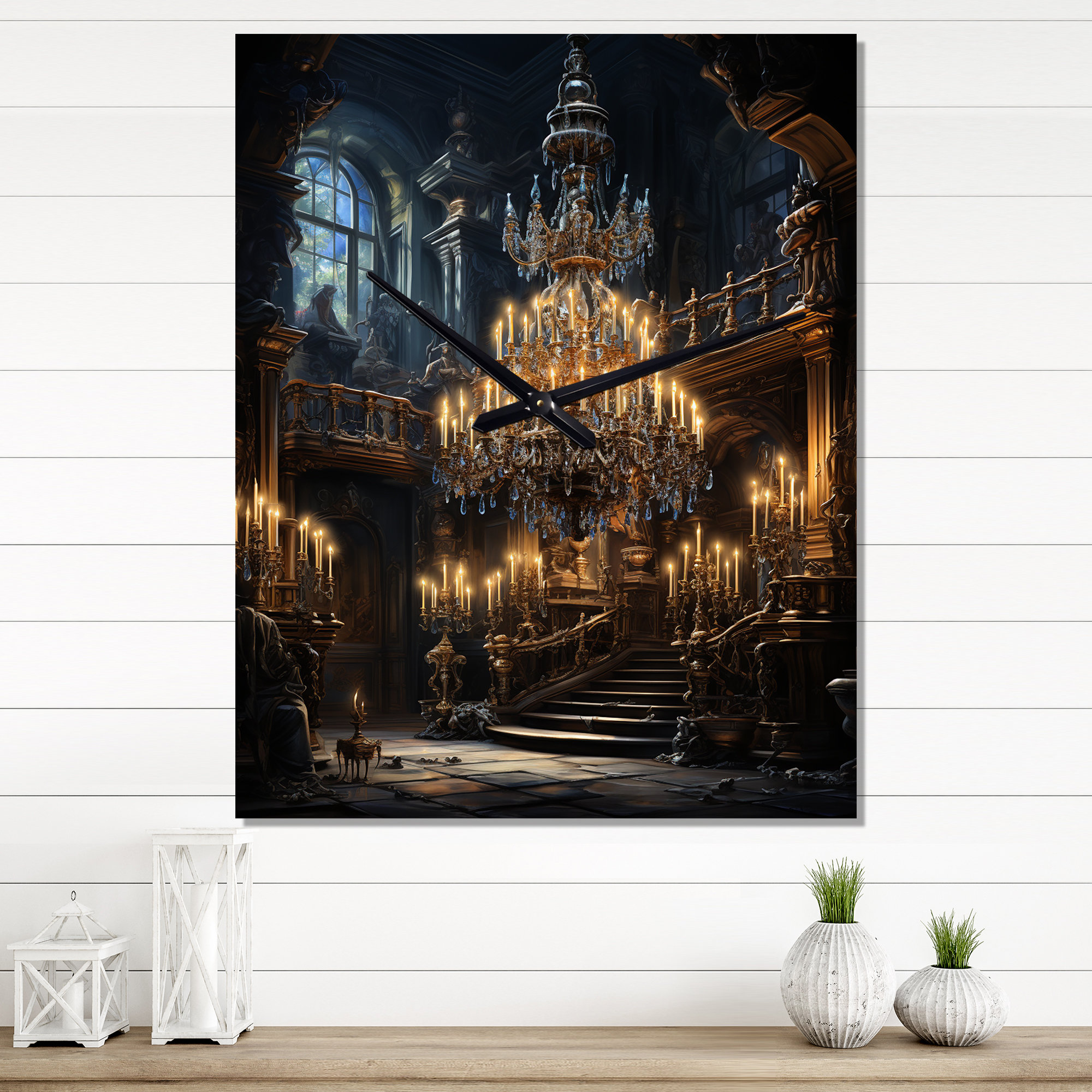 Design Art Baroque Dramatic Splendor II - Glam Modern Wall Clock | Wayfair