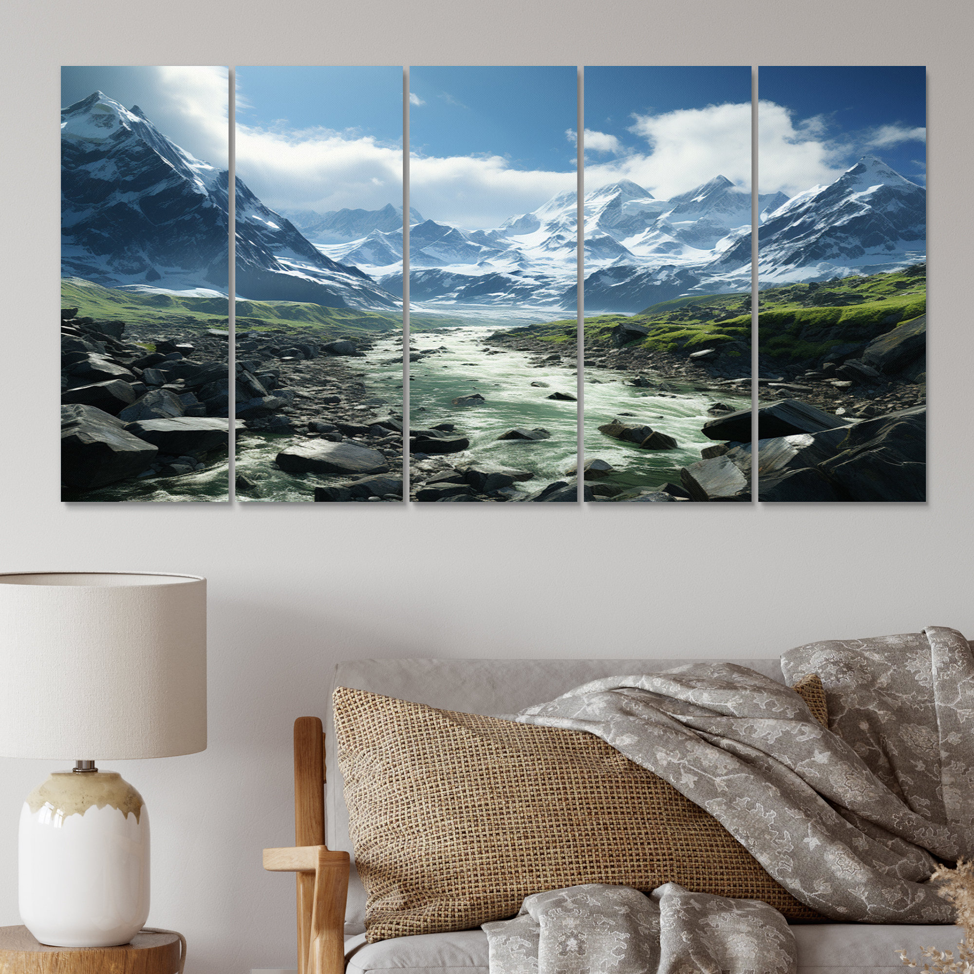 Millwood Pines Green Glacier Frozen Eternity Green I 5 Pieces | Wayfair