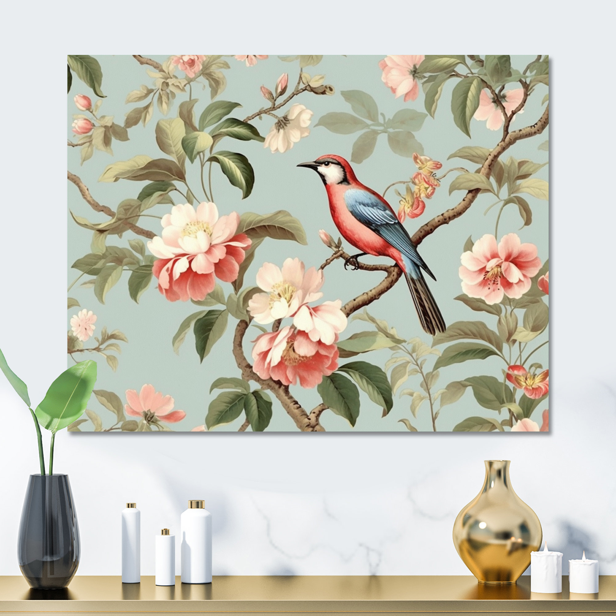 Winston Porter Brown Bird On Floral Trees - Animals Bird Metal Wall ...