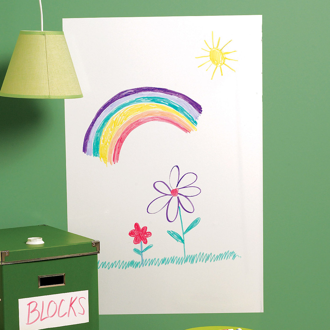 Wallies Big Dry Erase Vinyl Peel and Stick Whiteboard Wall Decal ...