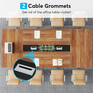 Millwood Pines Anoush Brown Rectangle Conference Table | Wayfair