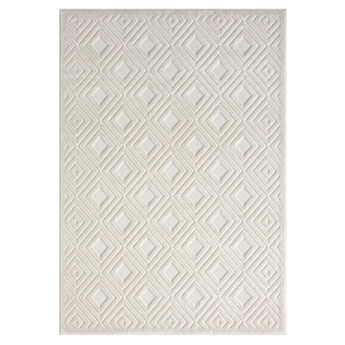Union Rustic Kahli Performance Modern Geometric Ivory Indoor/Outdoor ...