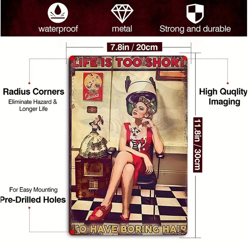 Finishing Touches Vintage Retro Tin Sign Bathroom Sign Humor All ...