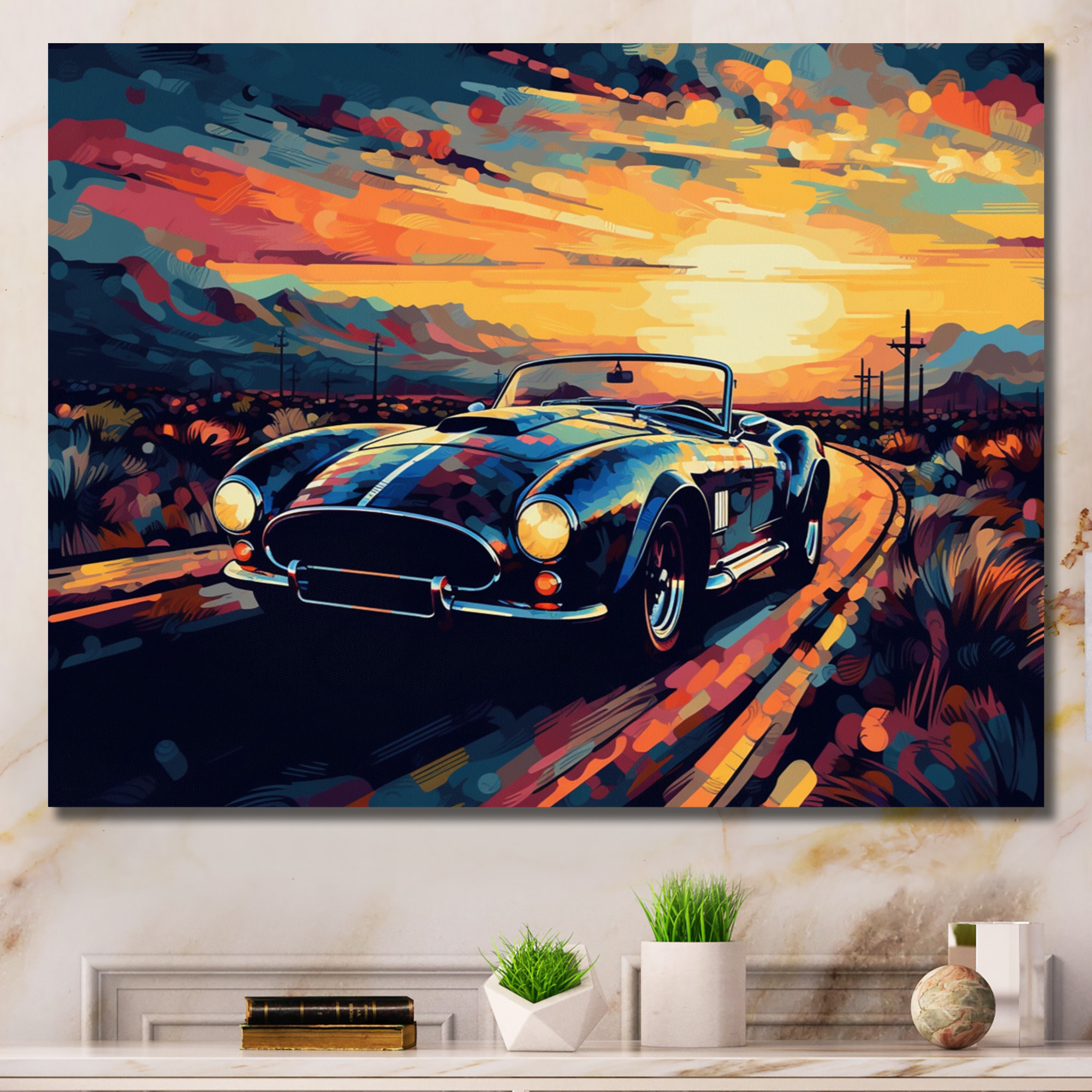 Red Barrel Studio Macaila Blue and Yellow Vintage Car Charisma III ...