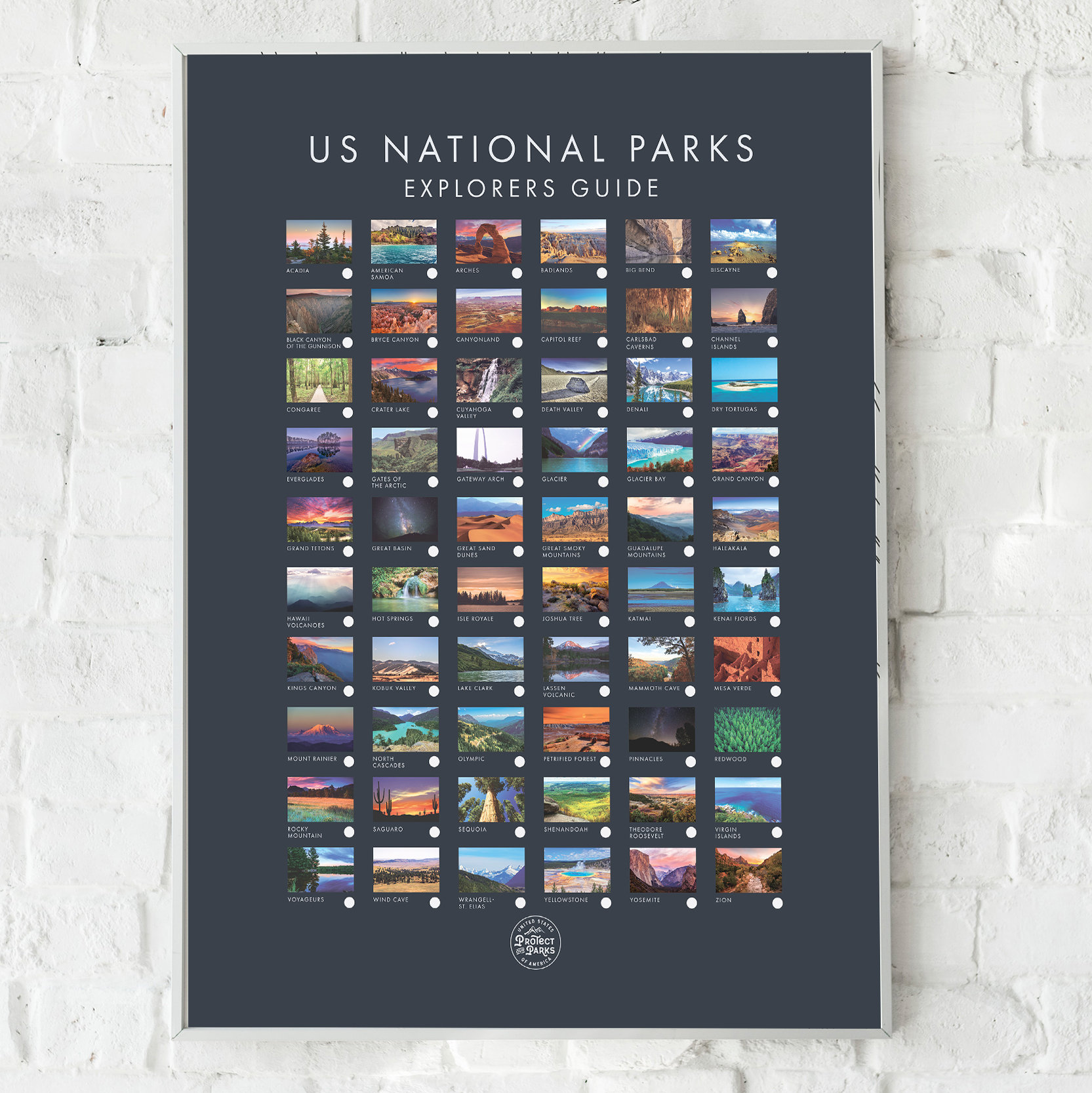 Epic Adventure Maps 'USA National Park Push Pin Poster' - Photographic ...