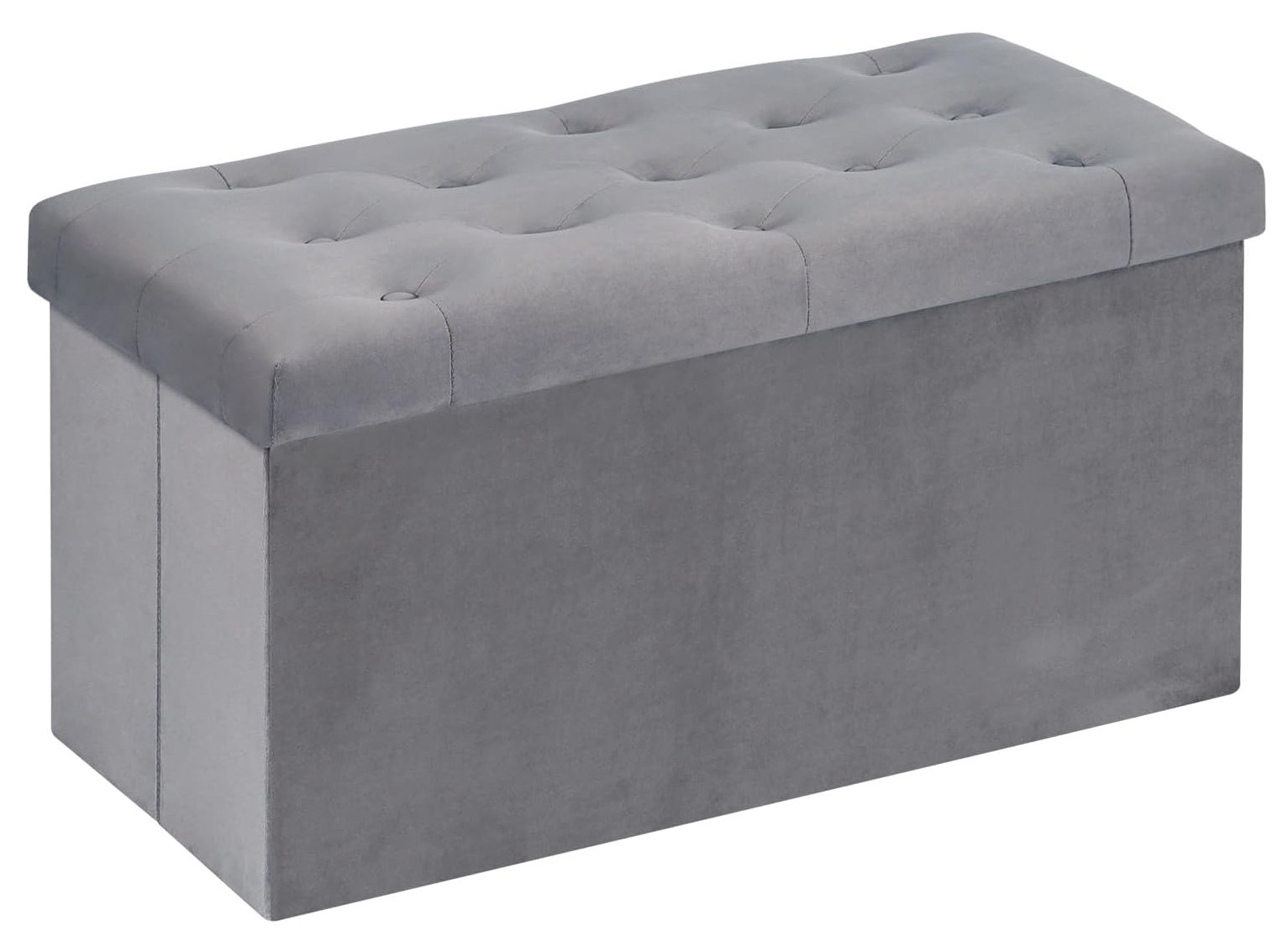 Mercer41 Folding Storage Ottoman, Long Ottomans Shoes Bench, Velvet ...