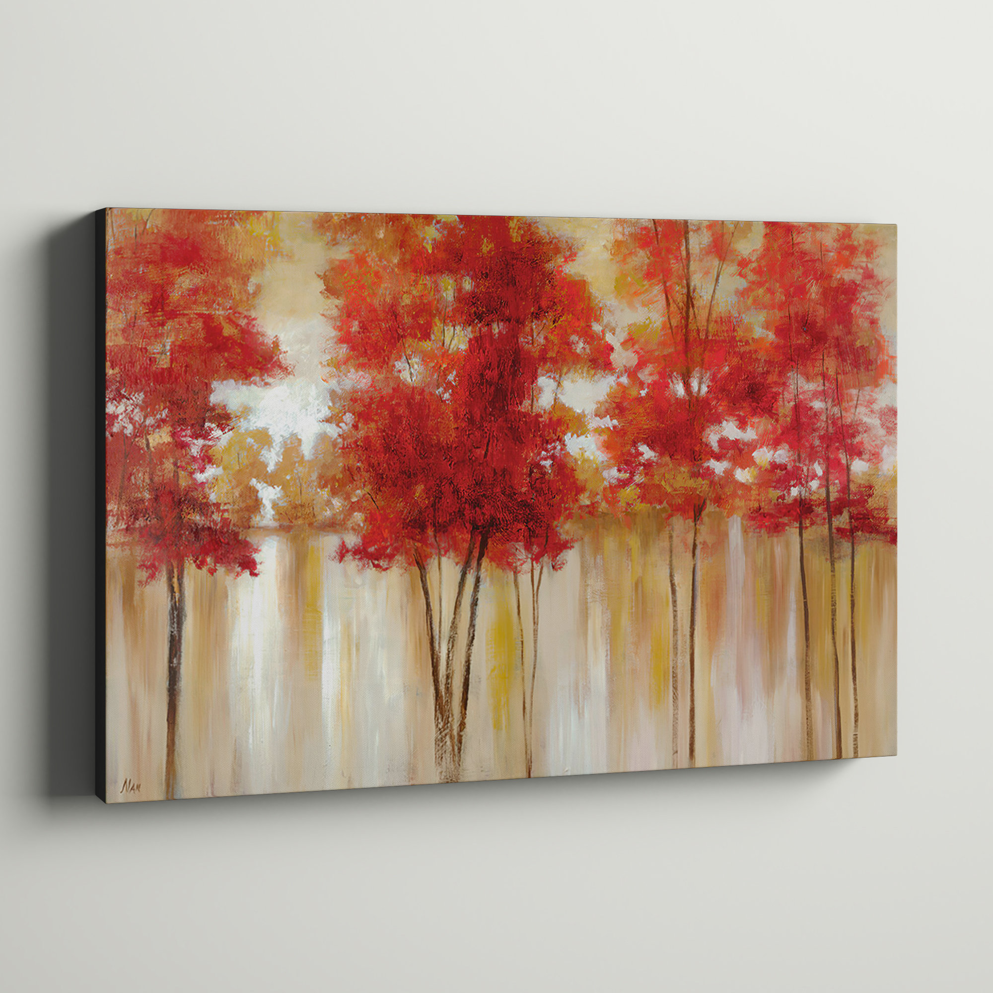 Andover Mills™ 'Red Trees' - Wrapped Canvas Print & Reviews | Wayfair