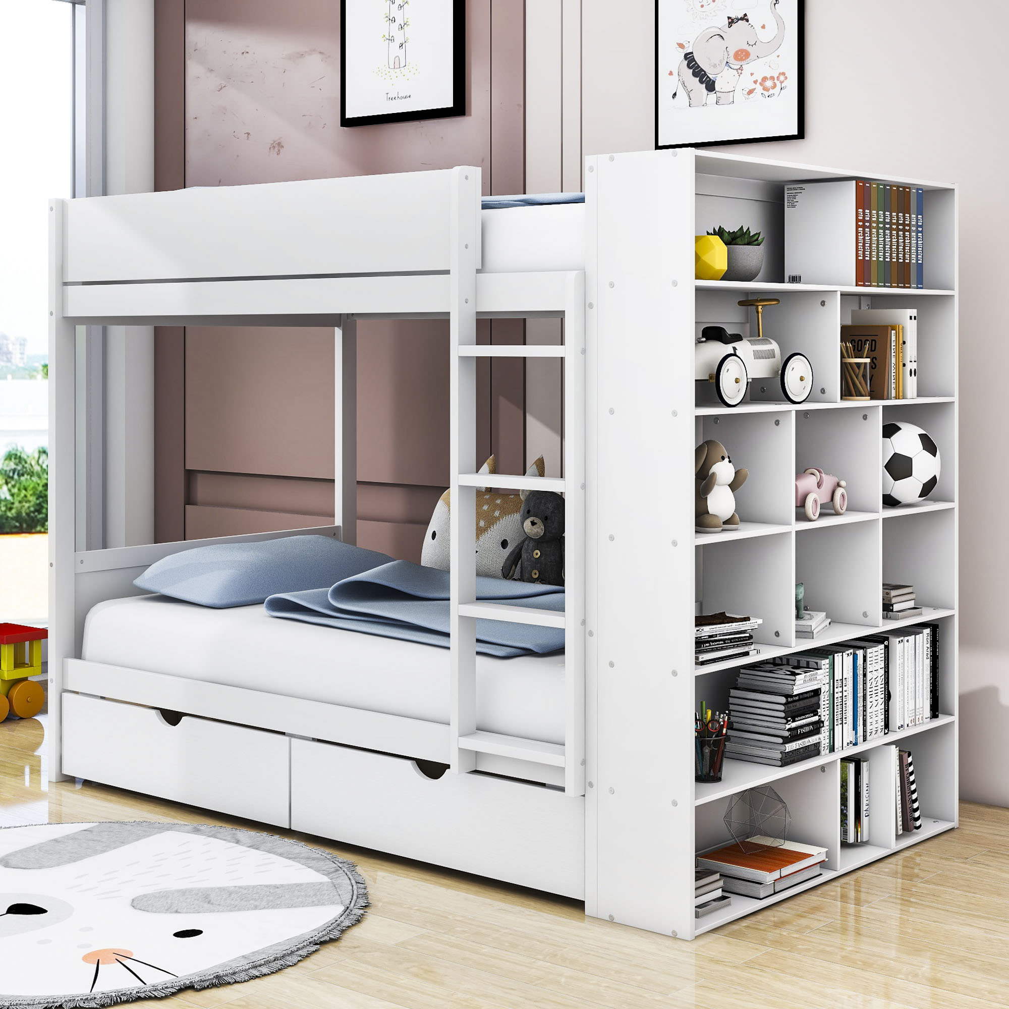 Harriet Bee Janaye 2 Drawer Standard Bed with Shelves by Harriet Bee ...