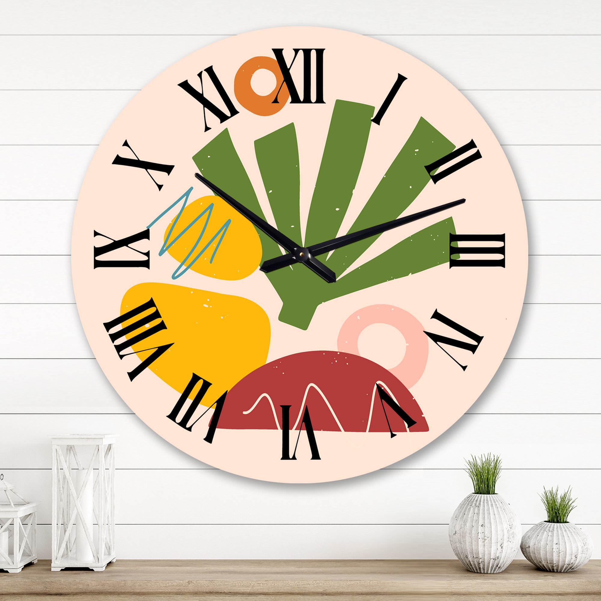 East Urban Home Trendy Retro Shape VIII Wall Clock | Wayfair