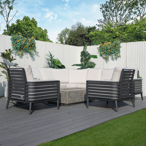 Corrigan Studio® Shanteal 7-Piece Patio Sets With Fire Pit - Wayfair Canada