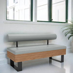 A UNIQUE LIGHT, LLC Blue Faux Leather Double Bench Set Of 2 Faux ...