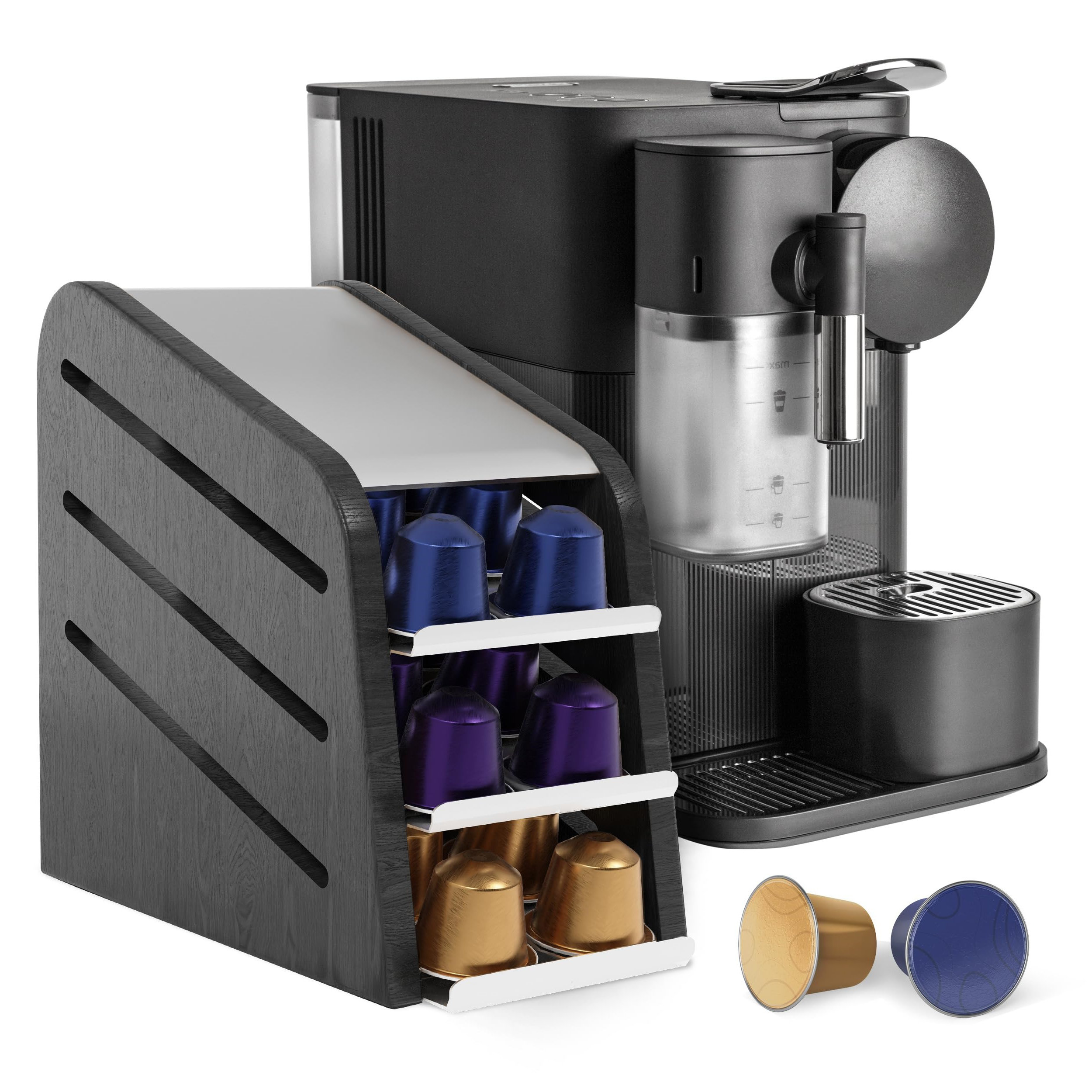 ARMIJU 3-Tier Wooden Coffee Pod Dispenser with Bamboo Body & Stainless ...