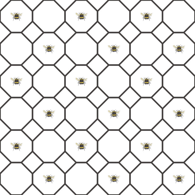 Galerie Wallcoverings Just Kitchens Geometric Bee Hive with Bees 33' L ...