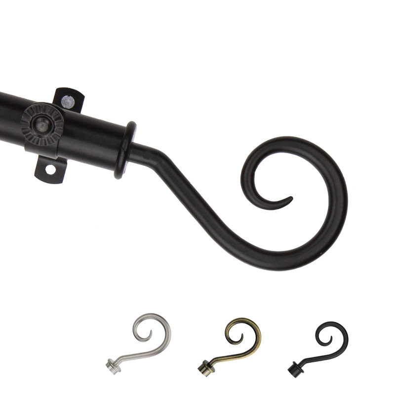 Rod Desyne Modern Curl Overall Width x Single Curtain Rod & Reviews ...