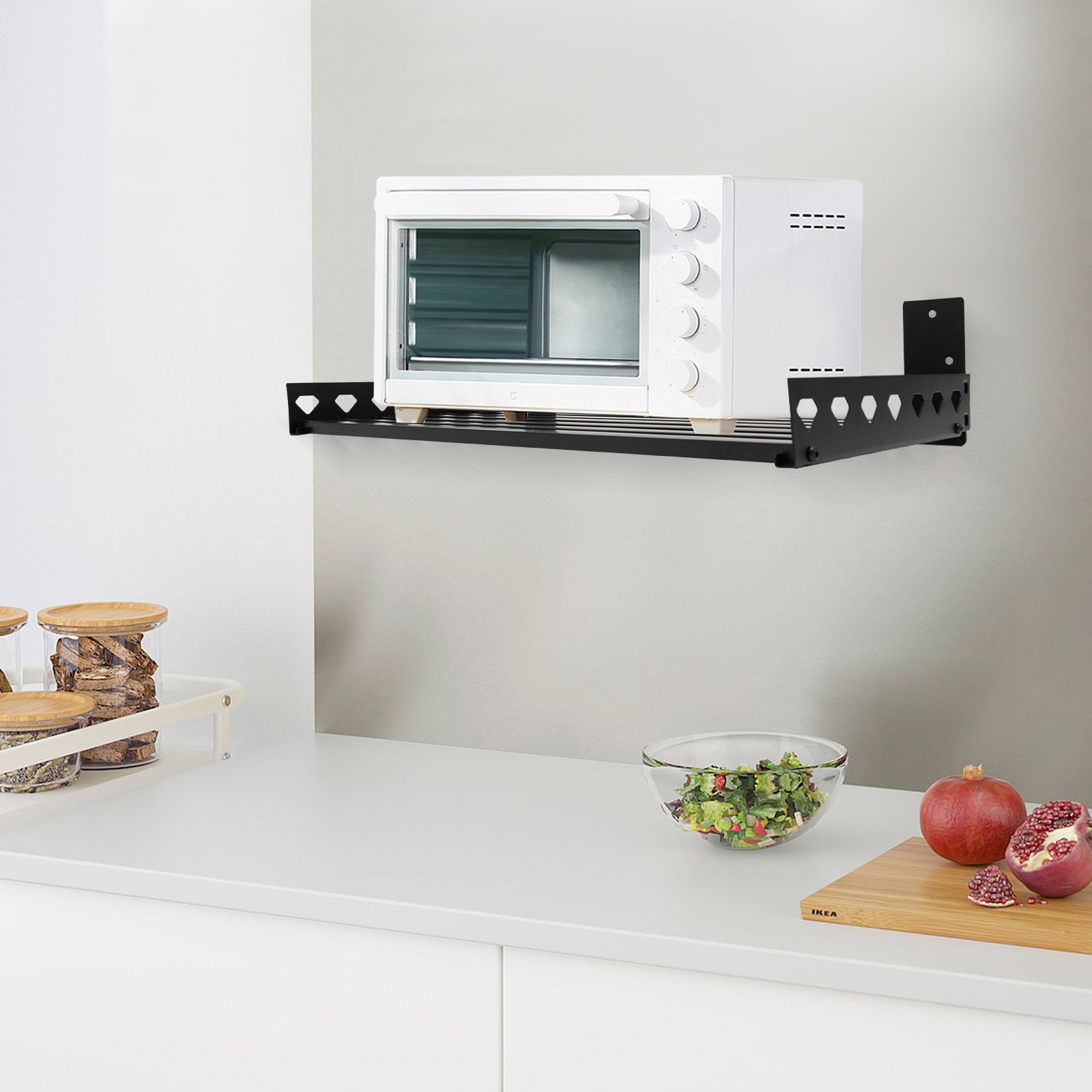 Rebrilliant Support de four à micro-ondes mural en acier inoxydable ...