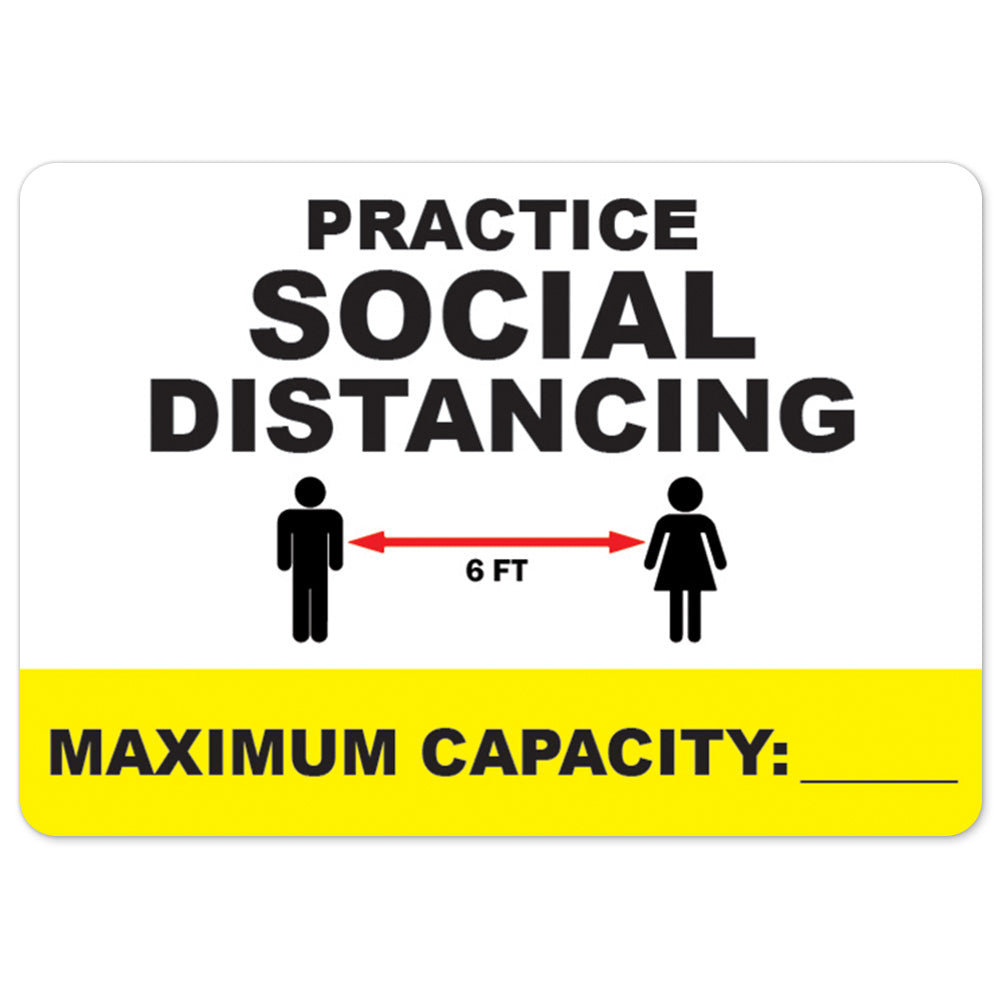 SignMission Public Safety Sign - Practice Social Distancing Maximum ...