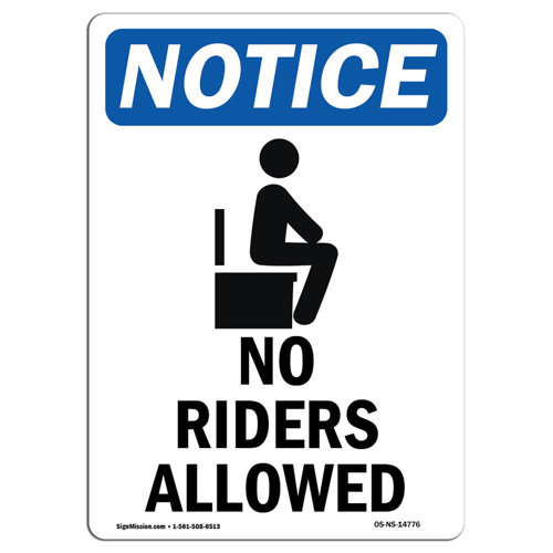 SignMission No Riders Allowed Sign | Wayfair