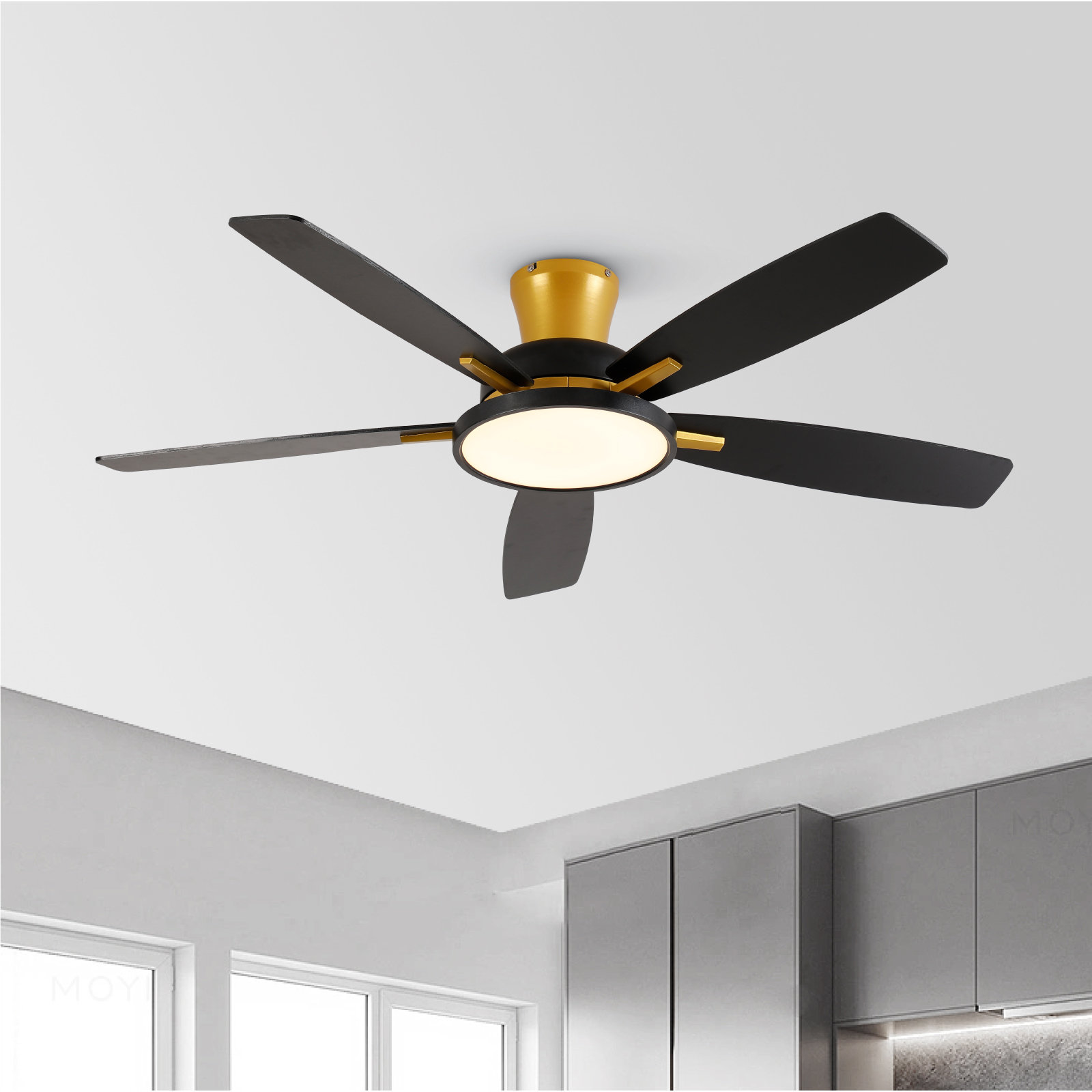 Wrought Studio™ 52 Inch Flush Mount Ceiling Fans With Lights Remote ...
