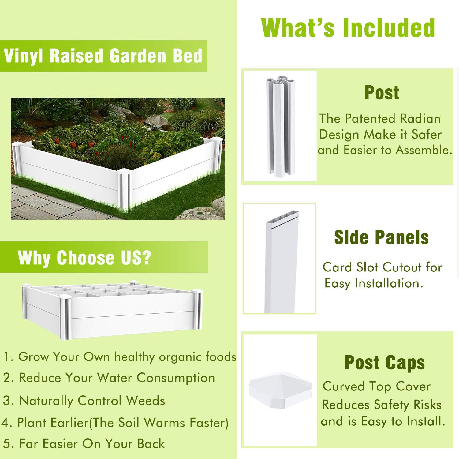 Rosecliff Heights Raised Garden Bed Kit 4'x4' Outdoor Above Ground ...